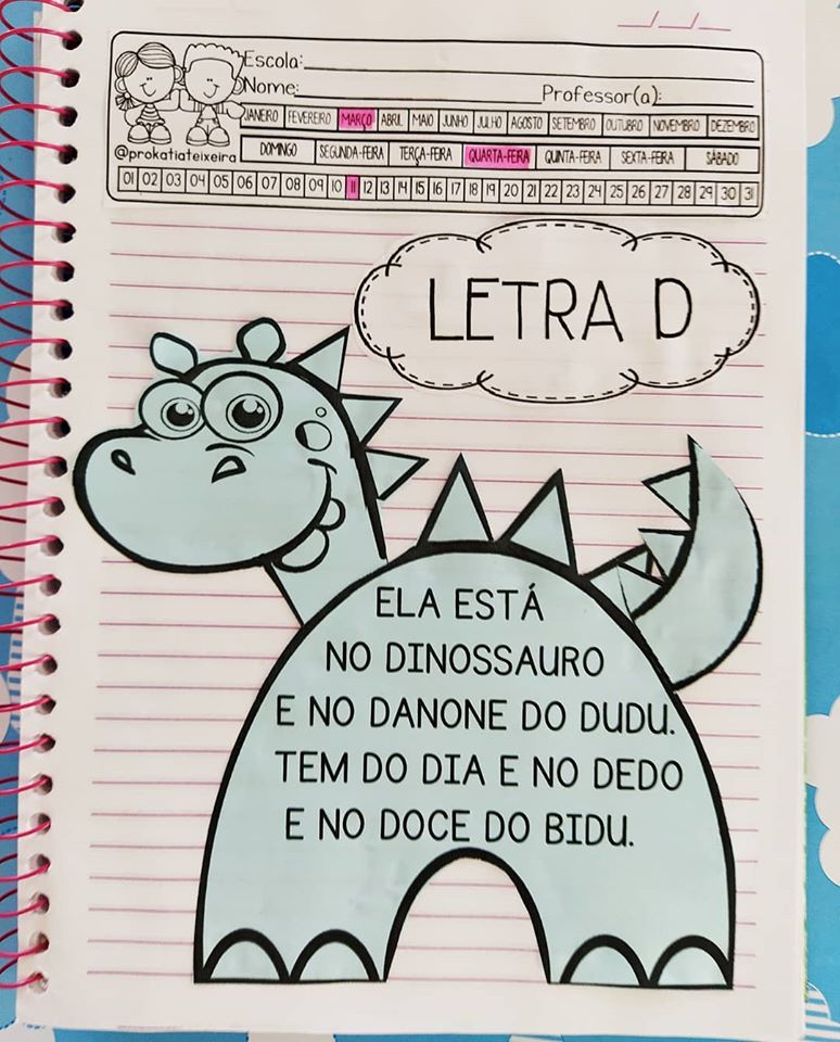 Atividade interativa letra D com texto