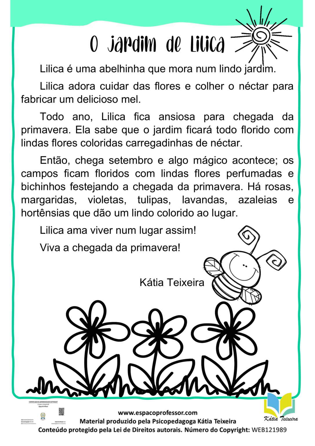 Sequência de Atividades primavera -atividades de português