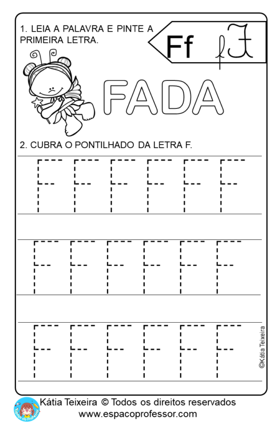 Pequeno texto com atividades Educação Infantil letra F PDF