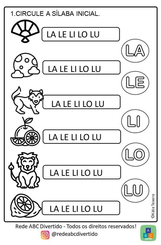 Pequeno texto com atividades Educação Infantil letra L