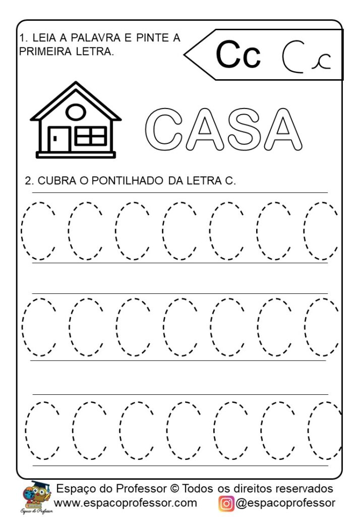 Atividades para educação infantil: atividade letra C