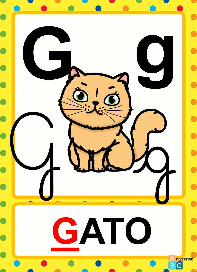 Alfabeto para imprimir em PDF com 4 tipos de letras, desenho e palavra