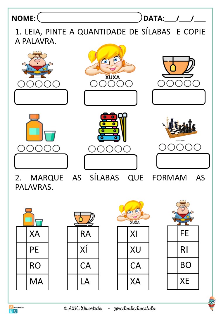 06 Atividades com texto para trabalhar a letra X