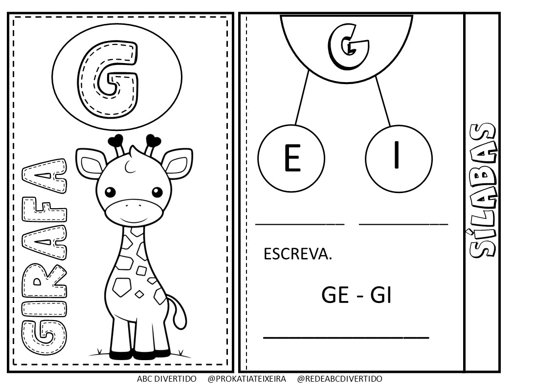 Atividades de Alfabetização Texto e flipbook sílabas complexas ge gi