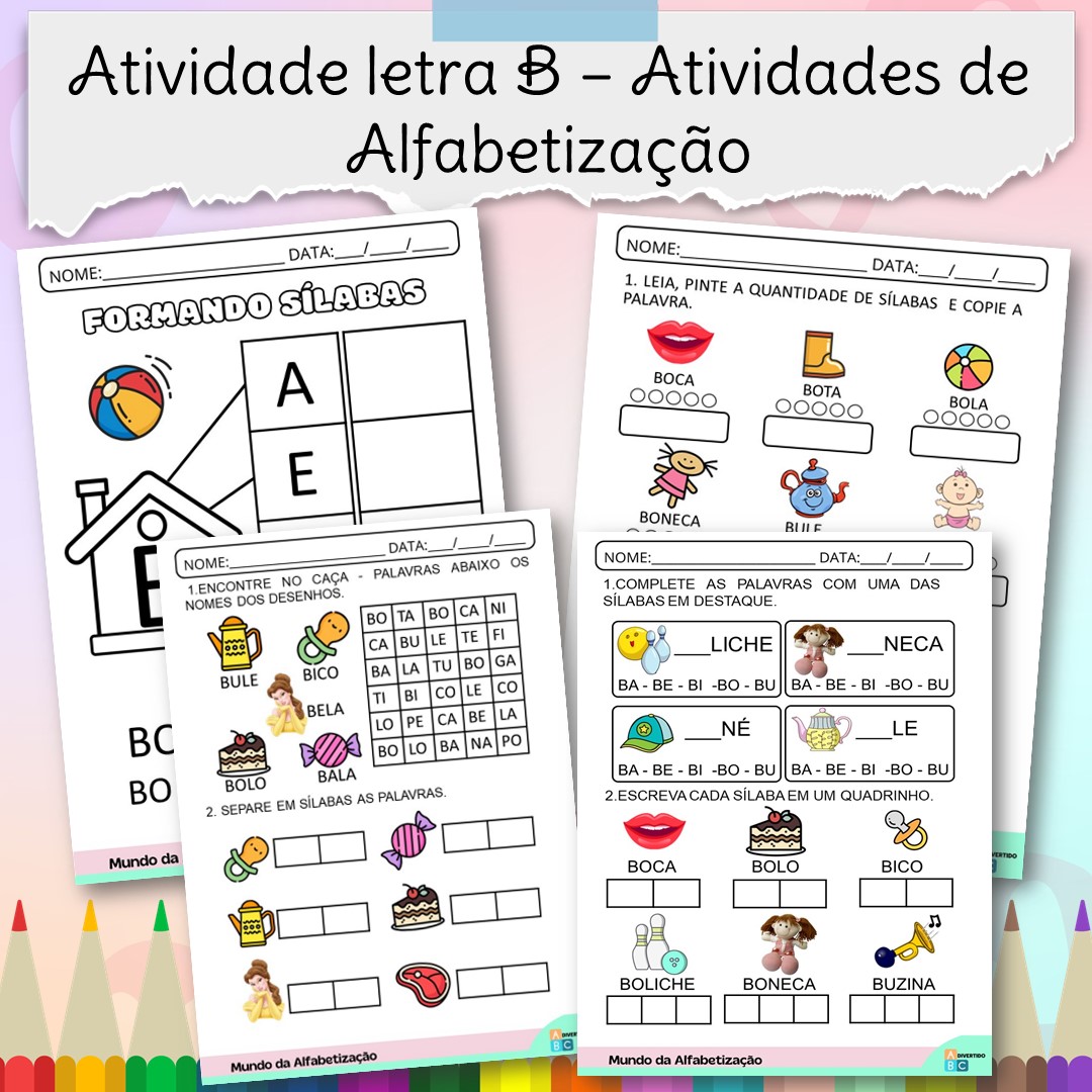 30 Atividades Com Ba, Be, Bi, Bo, Bu Para Imprimir