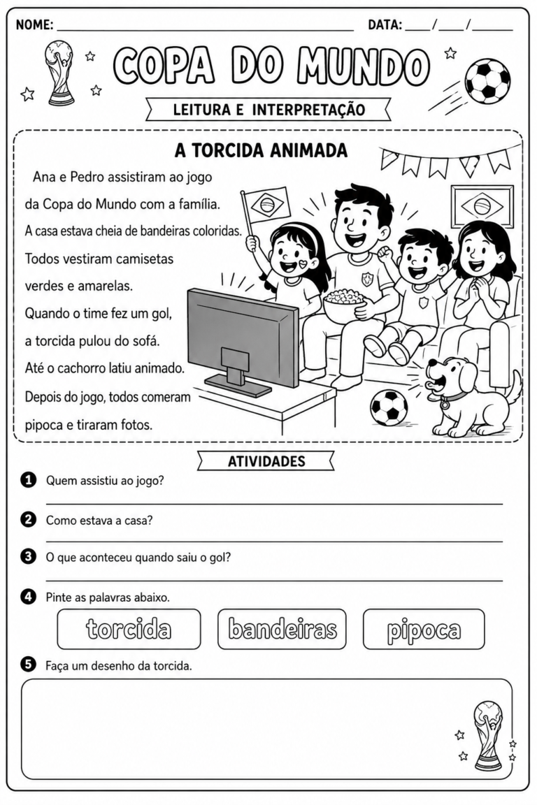 Atividades da Copa do Mundo para Alfabetização – Leitura e ...