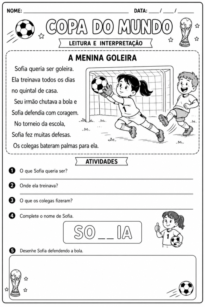 Atividades da Copa do Mundo para Alfabetização – Leitura e ...
