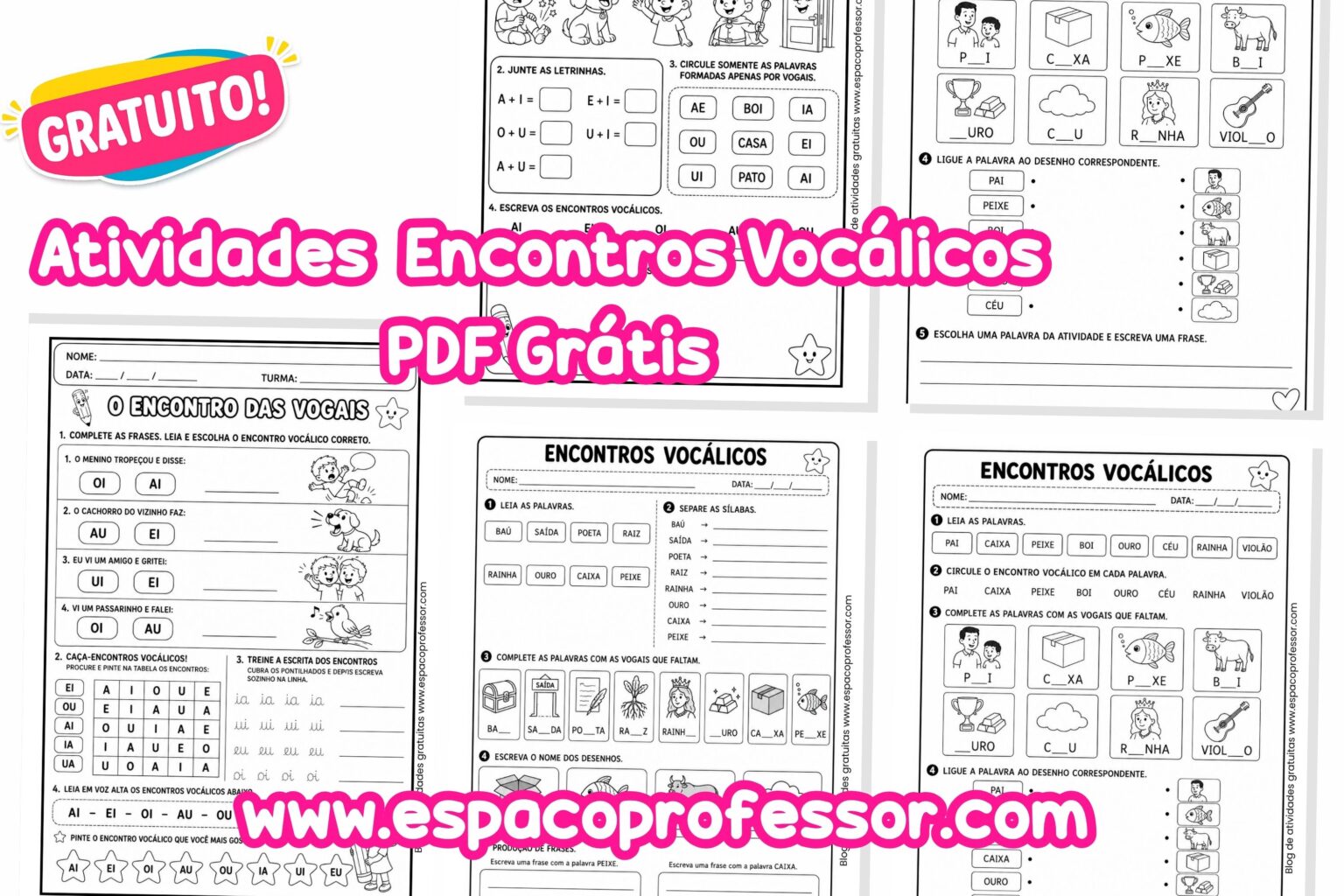 Atividade de Encontros Vocálicos para Imprimir – PDF Gratuito para ...