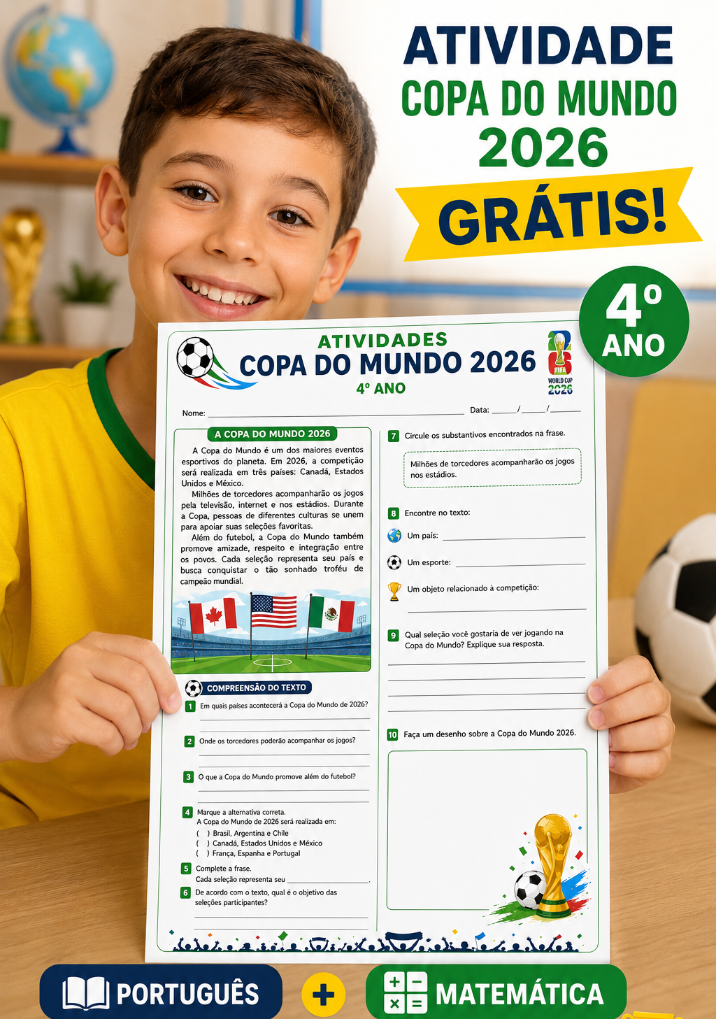Atividades Copa do Mundo 2026 4º Ano
